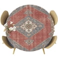 Boho Red Grey Beige Round Tablecloth 45-54 Inch Round Fitted Table ...