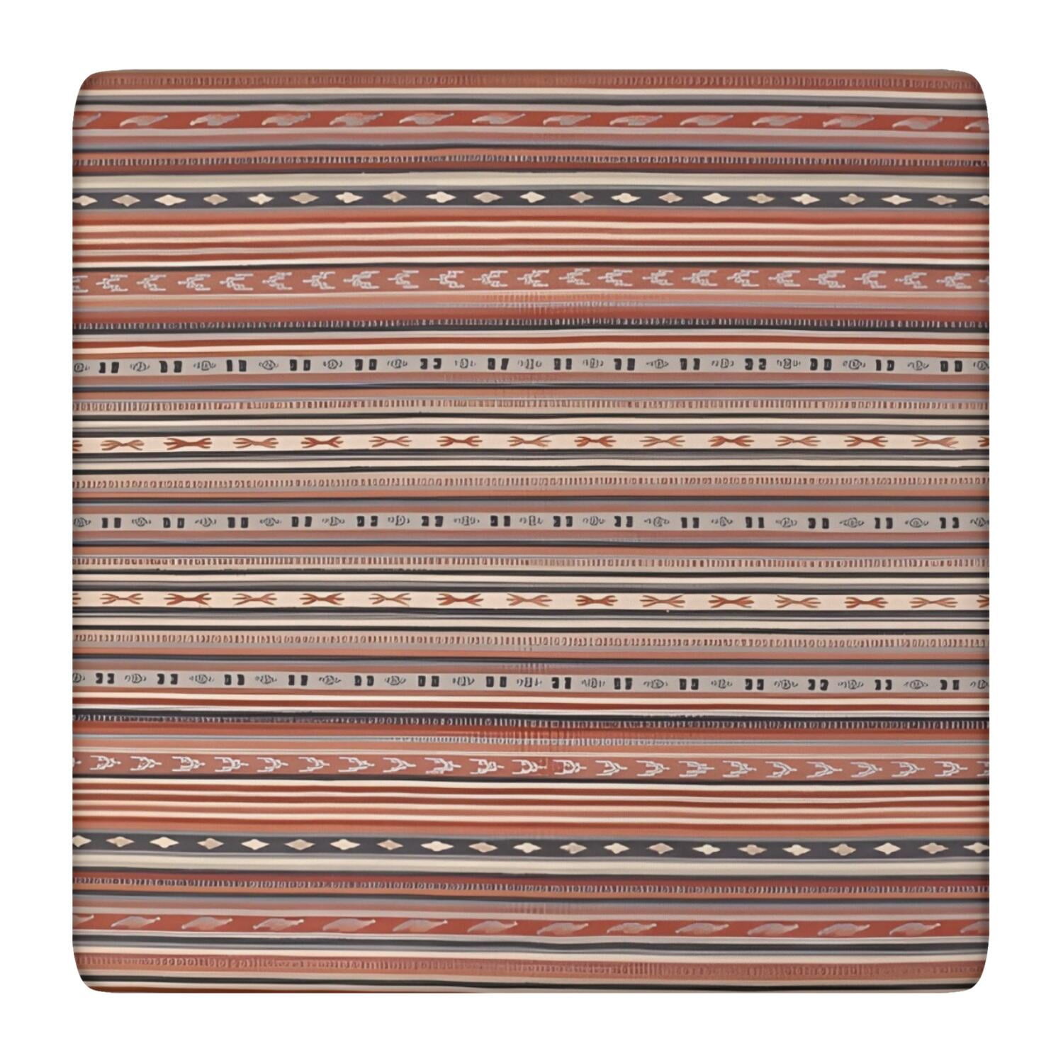Boho Red Striped Ethnic Pattern Square Fitted Tablecloth with Elastic ...