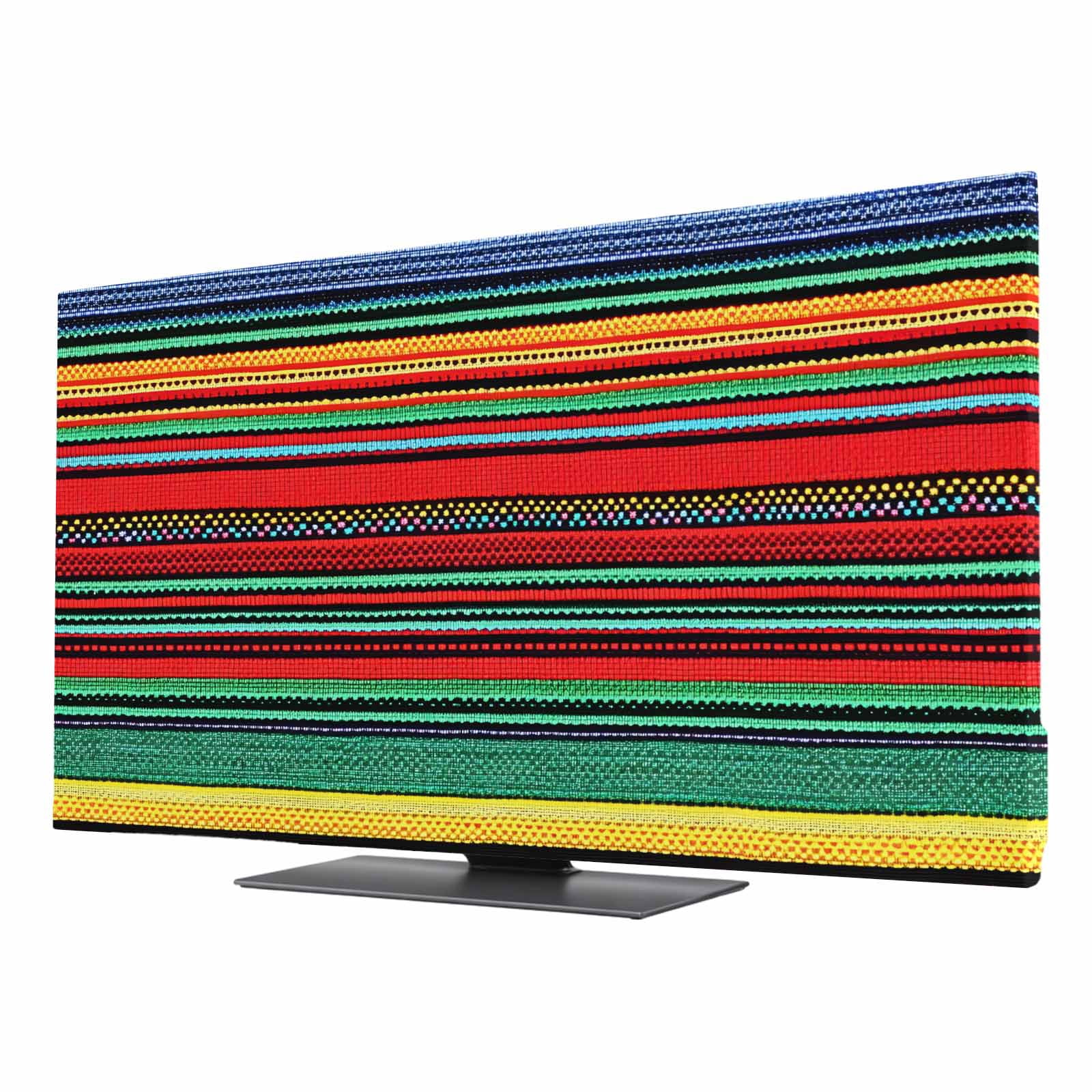 Boho Red Stripes TV Cover for 50 Inch Screen, Stretch Fabric Dustproof ...