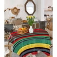 Boho Red Stripes Table Cloth Waterproof Tablecloths, Colorful Mexico ...