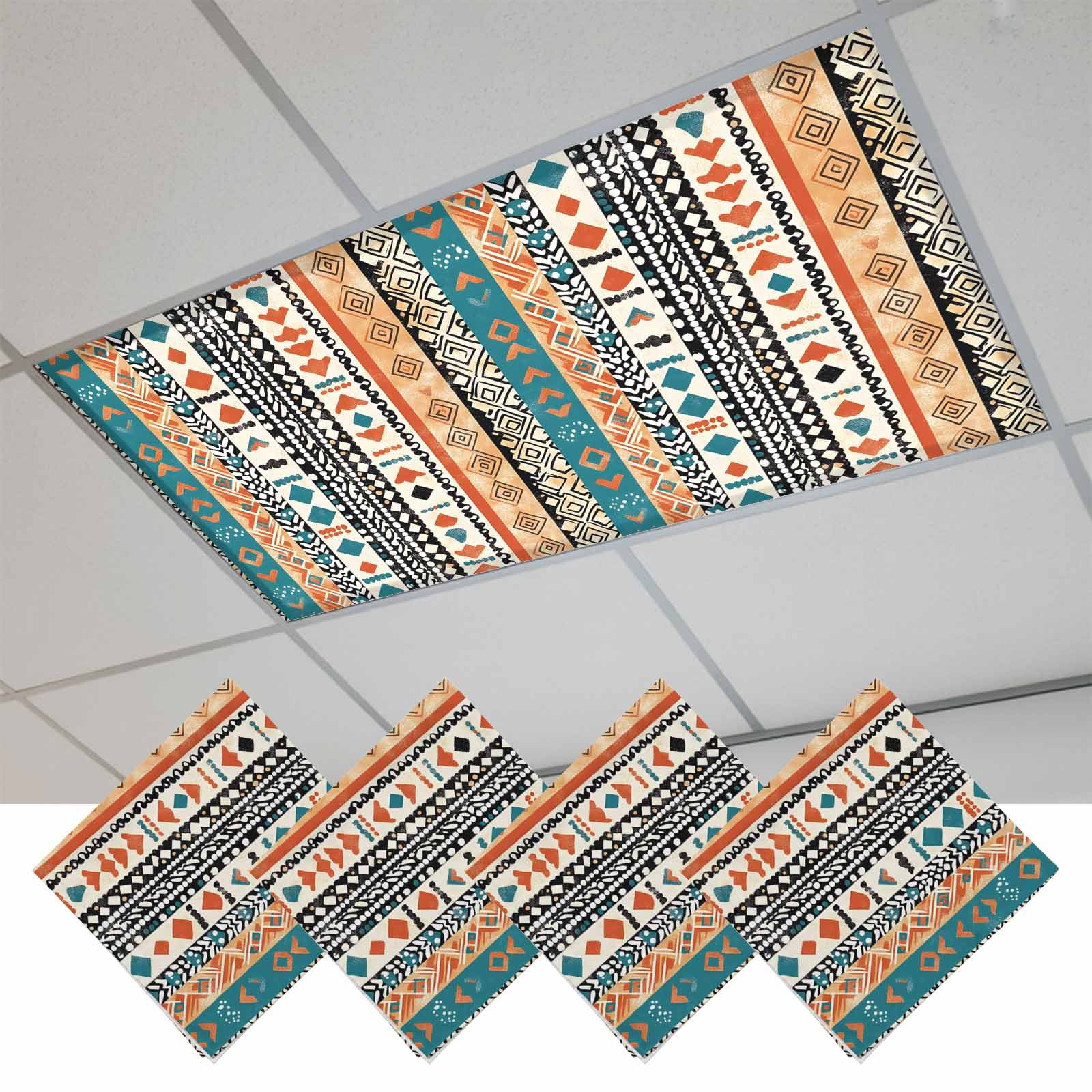 Boho Retro Magnetic Fluorescent Light Covers for Ceiling Lights 2x4Ft ...