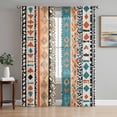 Boho Retro Semi Sheer Curtains 108 Inch Length 2 Panels Set, Bohemian ...