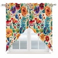 Boho Retro Swag Curtain Valance for Window 2 Panels Spring Colorful ...