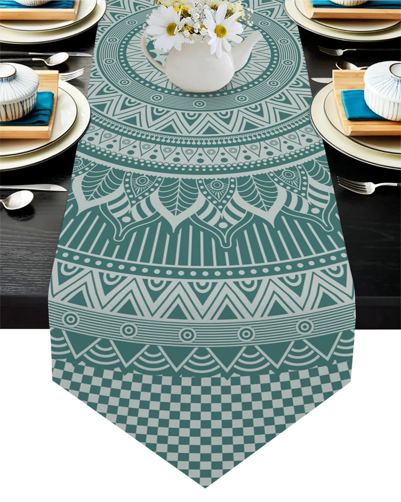 Boho Retro Table Runner for Hotel Wedding Party Cake Floral Tablecloth ...