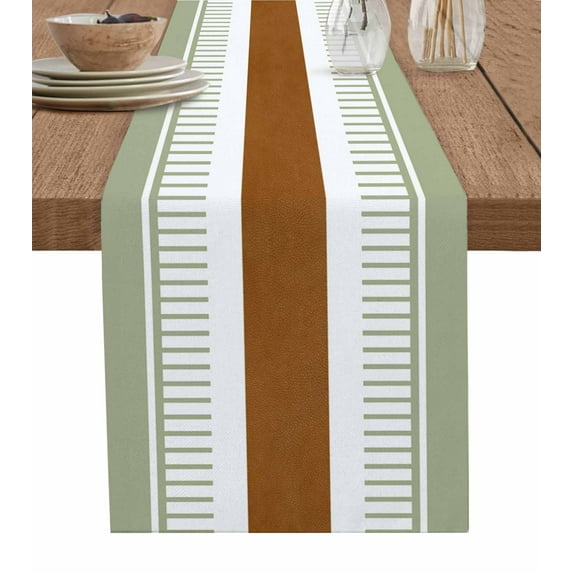 Boho Retro Tribal Stripes Table Runner Cotton Linen Wedding Table r ...