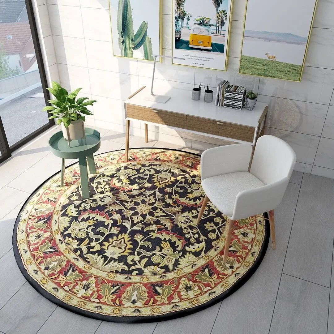 Boho Round Carpet Luxury Retro Computer Chair Floor Mats Persian ...