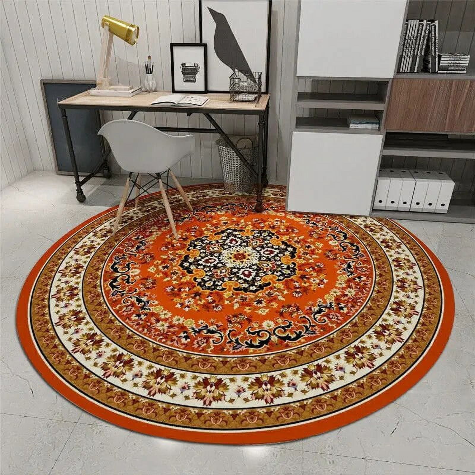 Boho Round Carpet Luxury Retro Computer Chair Floor Mats Persian ...