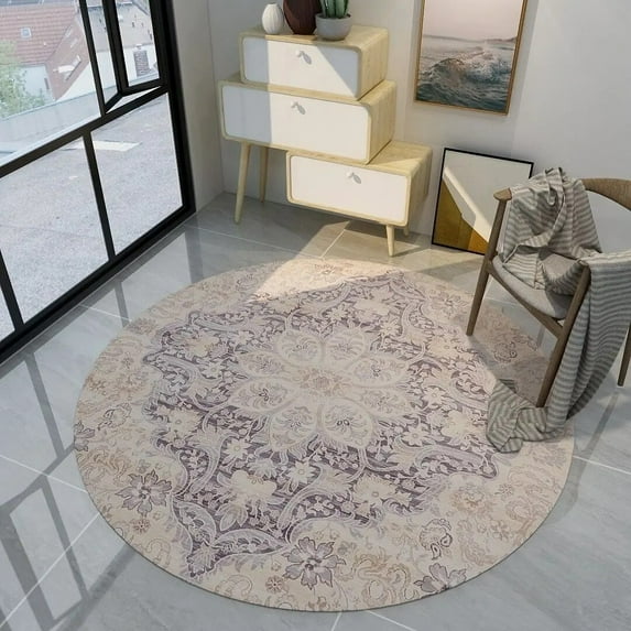 Boho Round Carpet Luxury Retro Computer Chair Floor Mats Persian ...