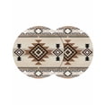 Boho Round Table Placemats set of 2, Southwest Aztec Pattern Washable ...