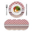 Boho Round Table Placemats set of 4, Geometric Stripes Damask Washable ...