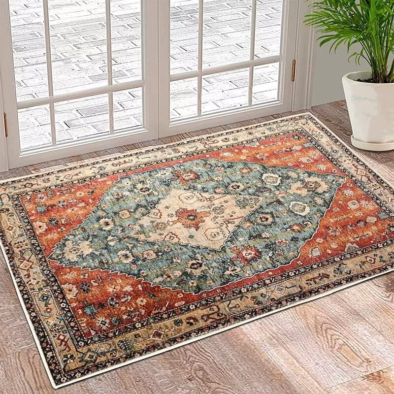 Boho Rugs for Entryway, 2x3 Tribal Entryway Rug Non-Slip Washable Small ...