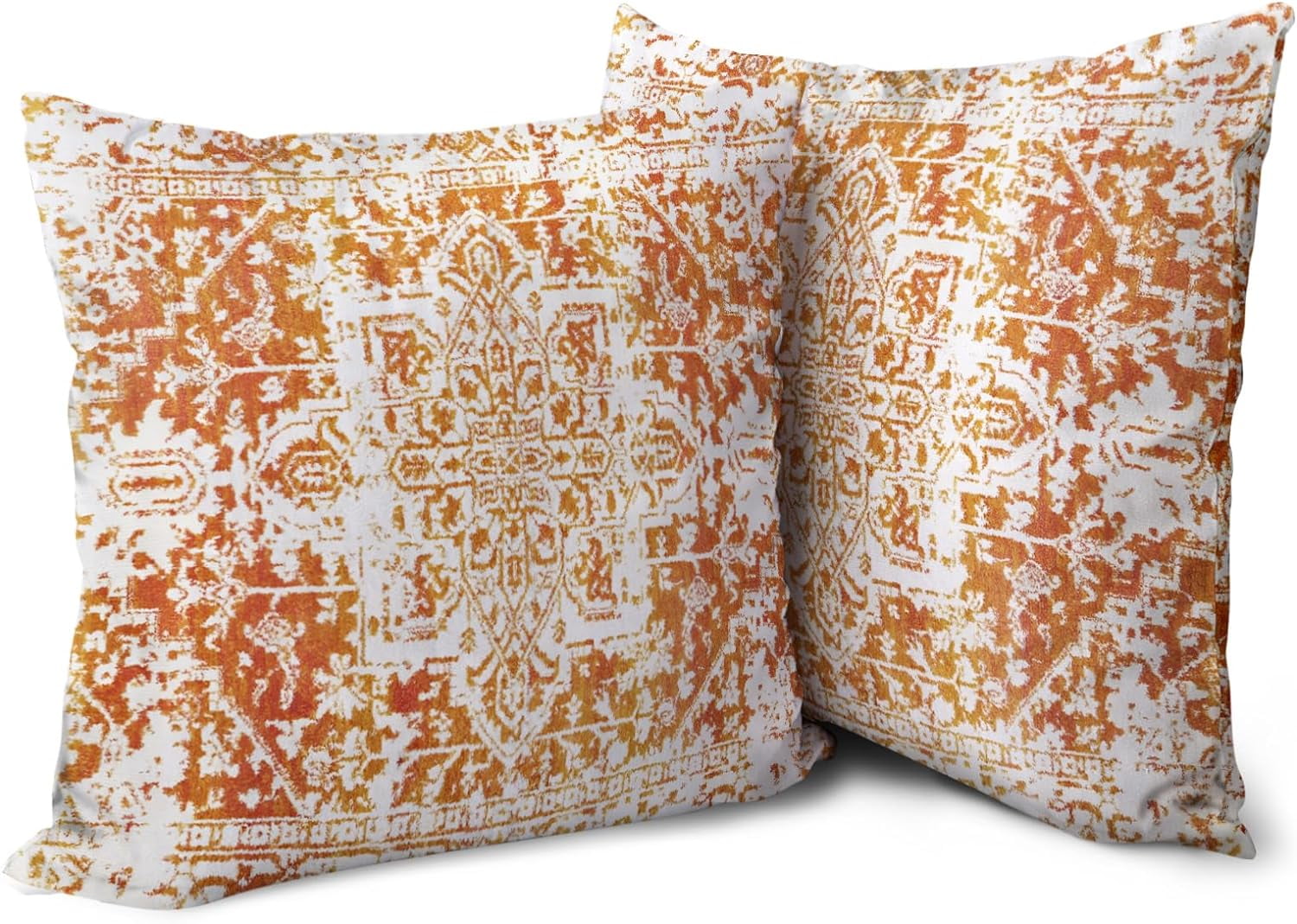 Boho Rust Throw Pillow Covers 18x18 inch Set of 2, Bohemian Persian ...