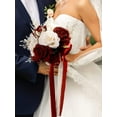 Boho Rustic Artificial Wedding Bouquet Set - Ribbon-Handled Bride ...