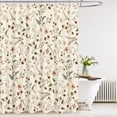Boho Rustic Floral Beige 140 GSM Faux Linen Shower Curtain, Vintage ...