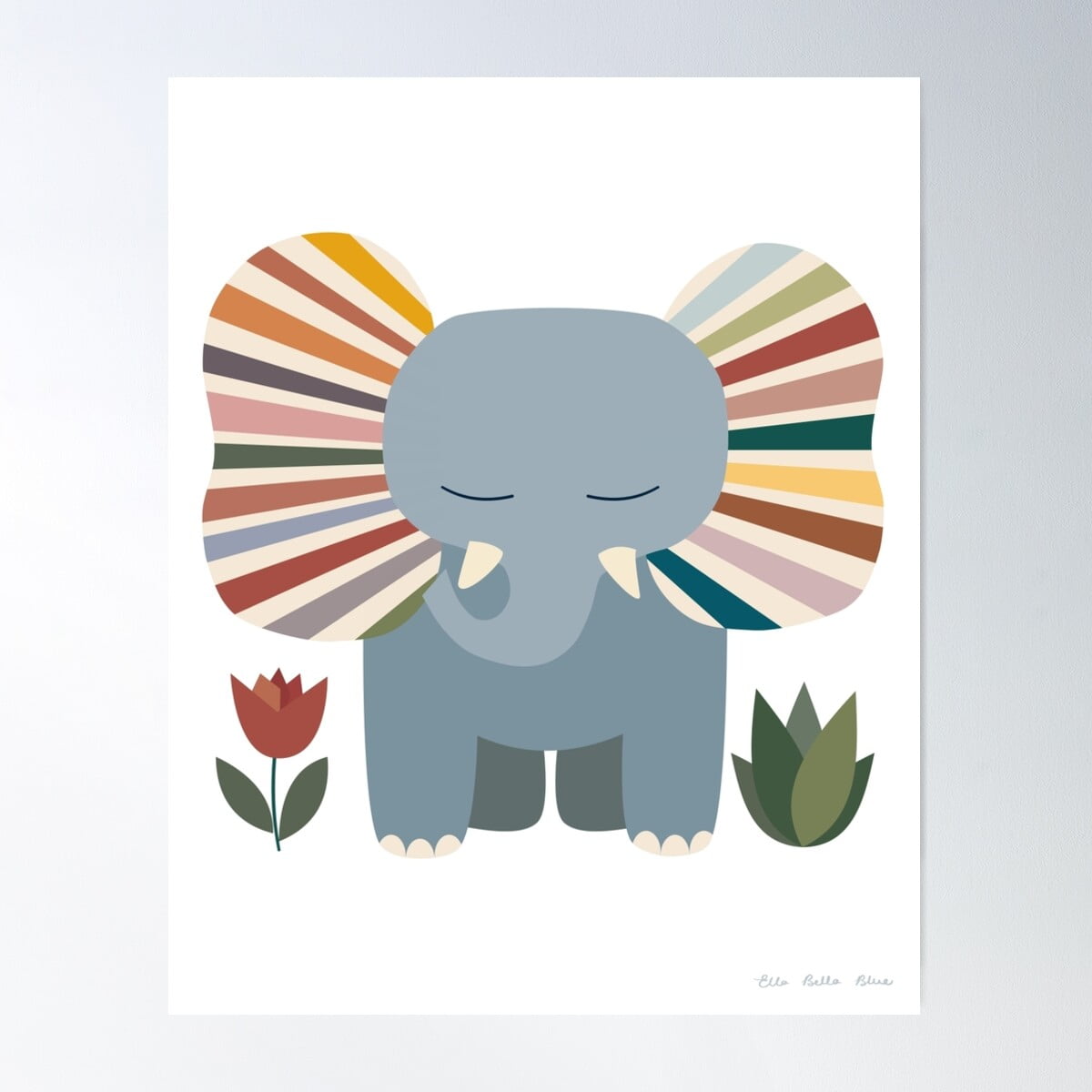 Boho Safari Elephant Poster Wall Art, Modern Wall Decor For Living Room ...
