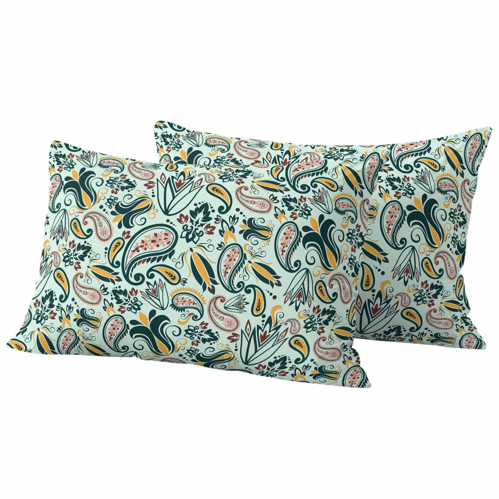 Boho Sage Green Floral Outdoor Pillow Covers 20"x12" Set of 2 ...