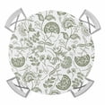 Boho Sage Green Floral Round Tablecloth for 55-60 Inch Tables,Fitted ...