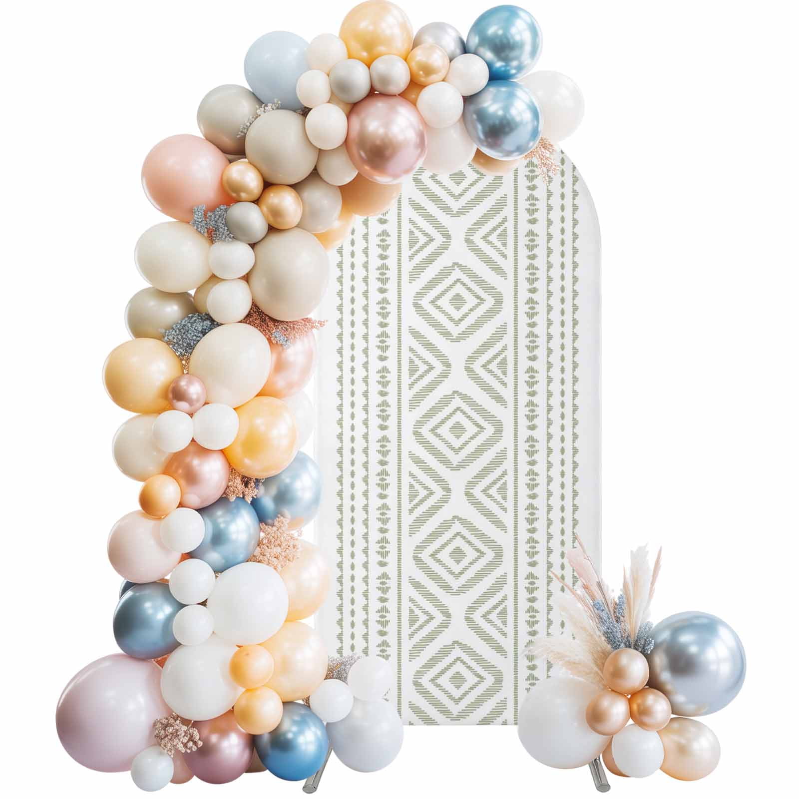 Boho Sage Green Geometric Arch Backdrop Cover 4x1.65 Ft, Spandex ...