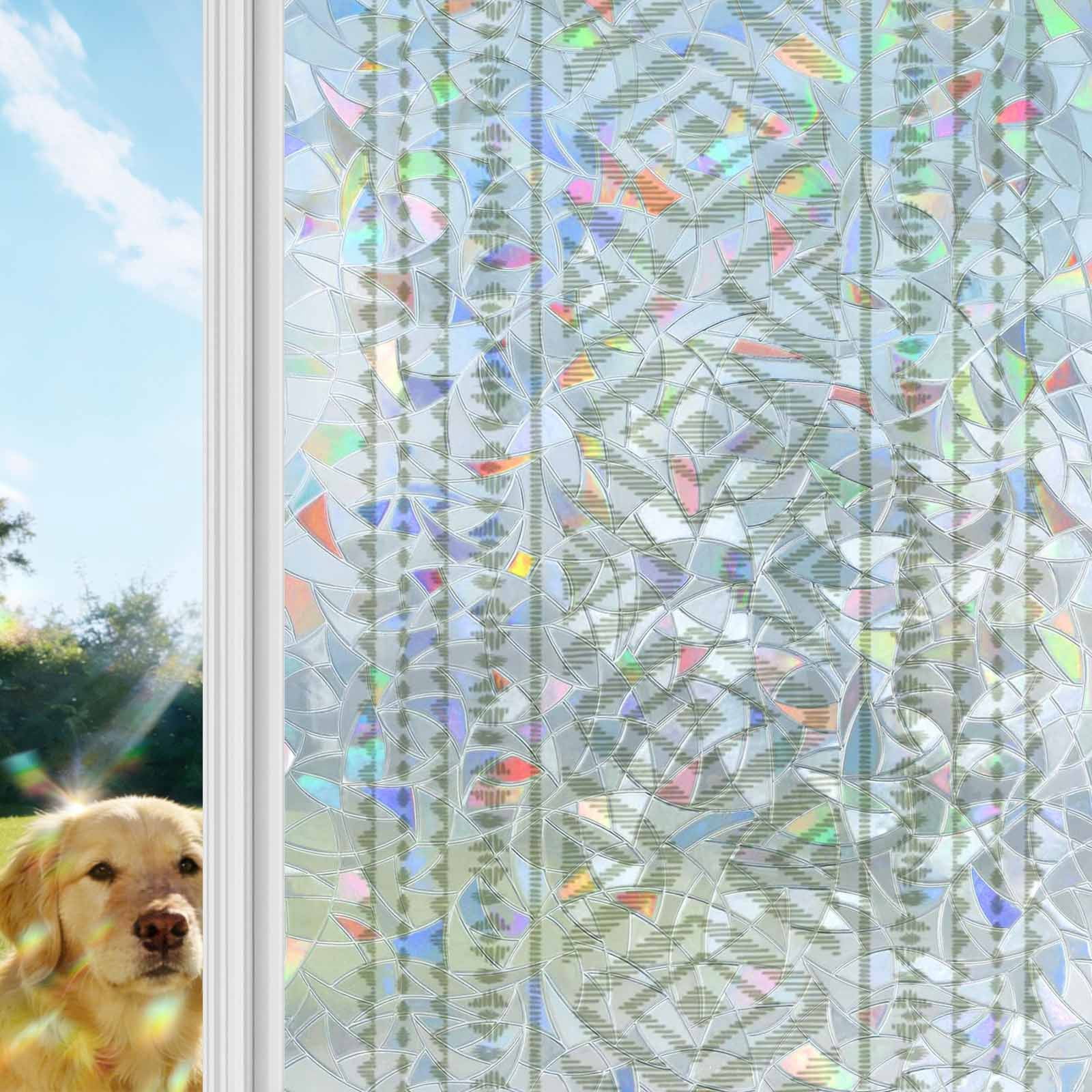 Boho Sage Green Geometric Window Privacy Film Stain Glass,Reusable ...