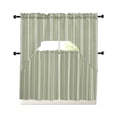 Boho Sage Green Kitchen Curtains Set for Windows 3 Piece Cafe Curtains ...
