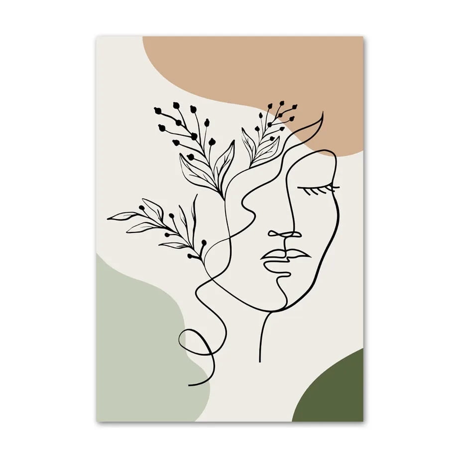 Boho Sage Green Plants Posters Abstract Artwork Geometric Wall Art ...