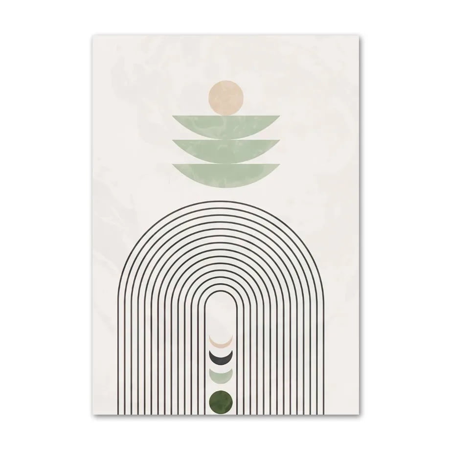 Boho Sage Green Plants Posters Abstract Artwork Geometric Wall Art ...