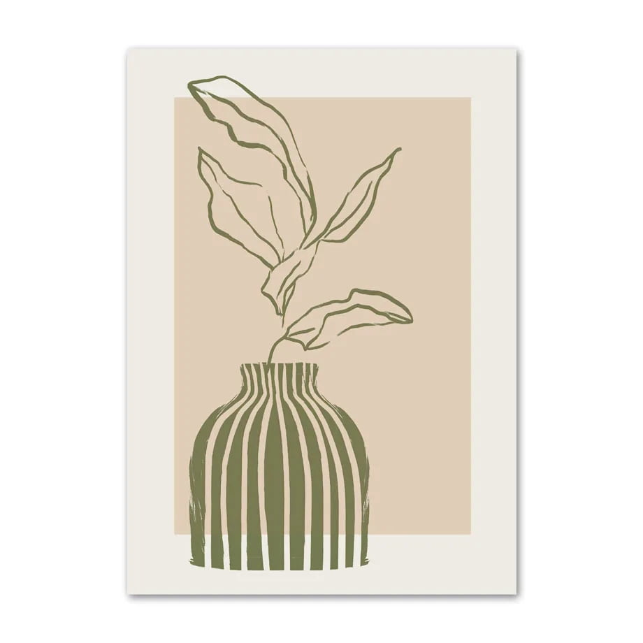 Boho Sage Green Plants Posters Abstract Artwork Geometric Wall Art ...