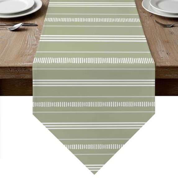 Boho Sage Green Table Runner Linen Burlap Table Runner 120 Inches Long ...