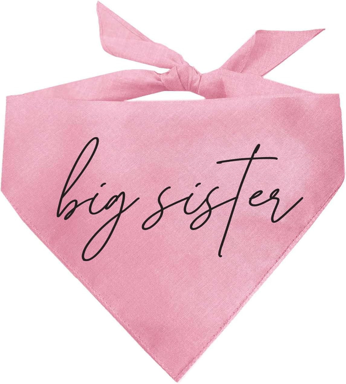 Boho Script Big Sister Dog Bandana | Adjustable Cotton Triangle | Pregnancy Reveal Photoshoot ...
