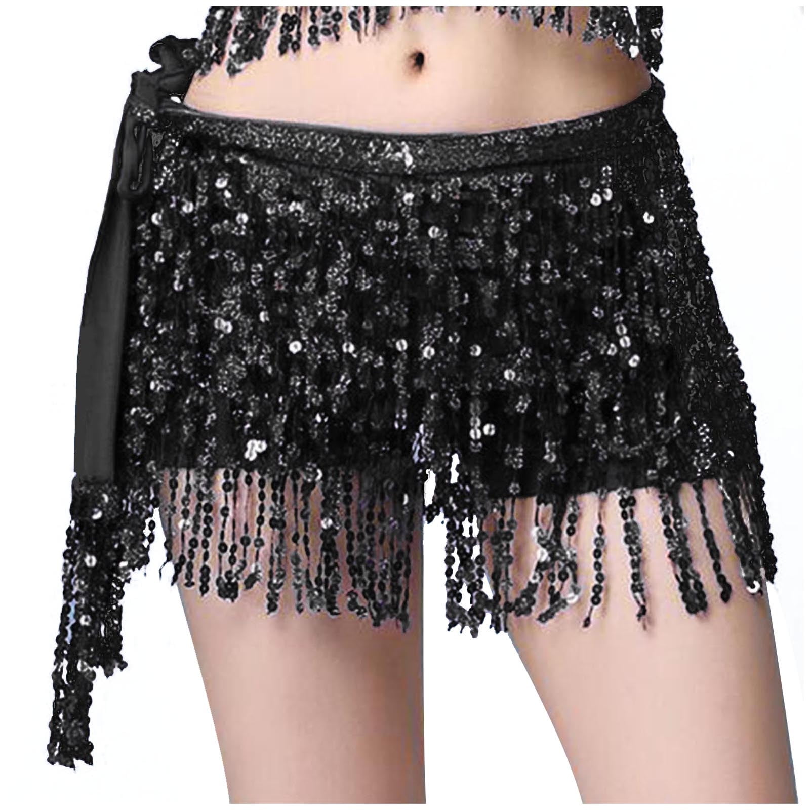 Boho Sequin Tassel Hip Scarf Multilayer Belly Dance Belt Dance Performance Mini Skirt for Women ...