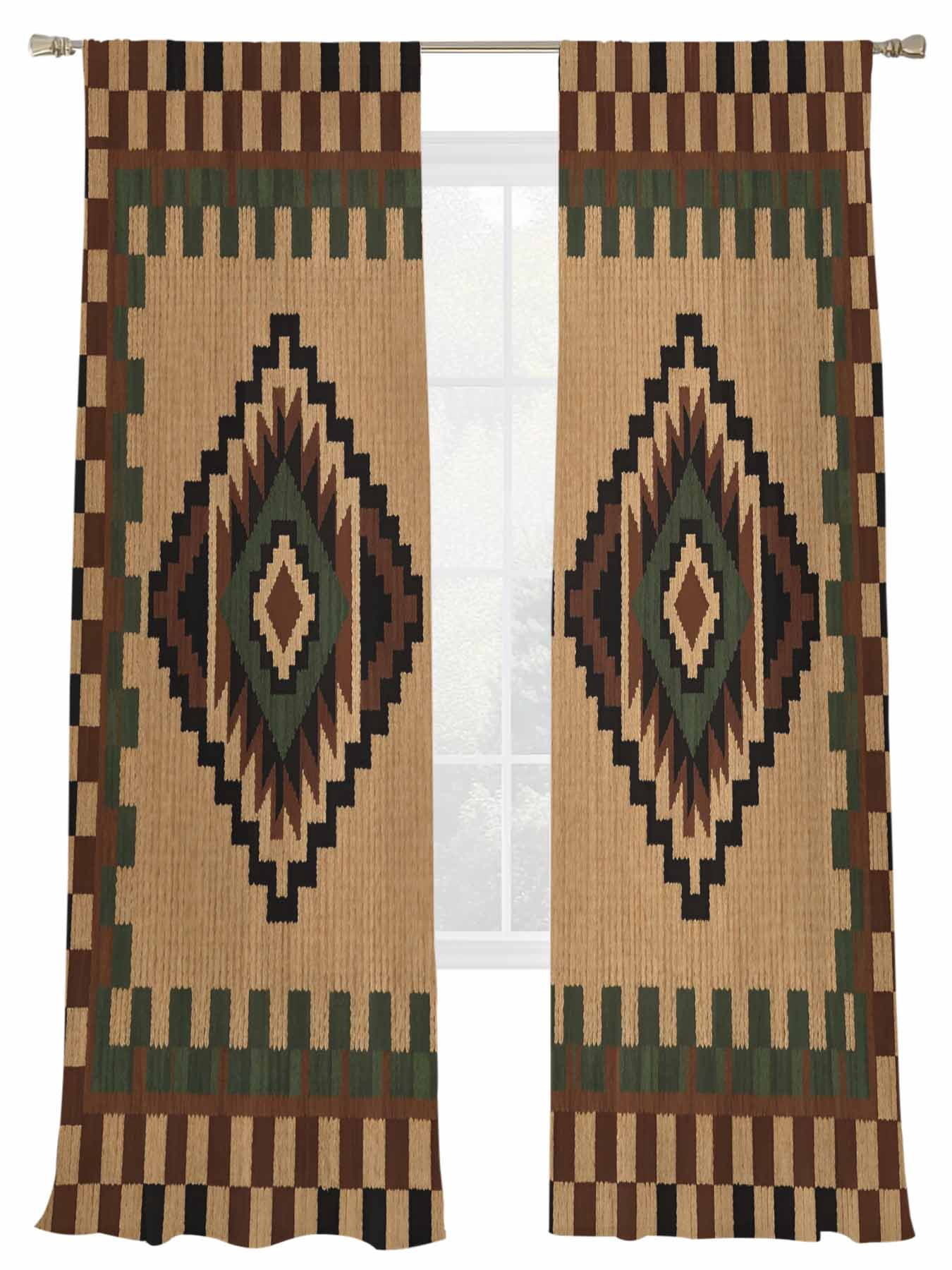 Boho Sheer Curtains 84 inches Long 2 Panels Set Bohemia Southwestern ...