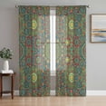Boho Sheer Curtains for Living Room Bedroom Ethnic Geometric Floral ...