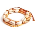 Boho Shell Beaded Bracelet Set for Women, Multi-Layer Stretch Stackable ...