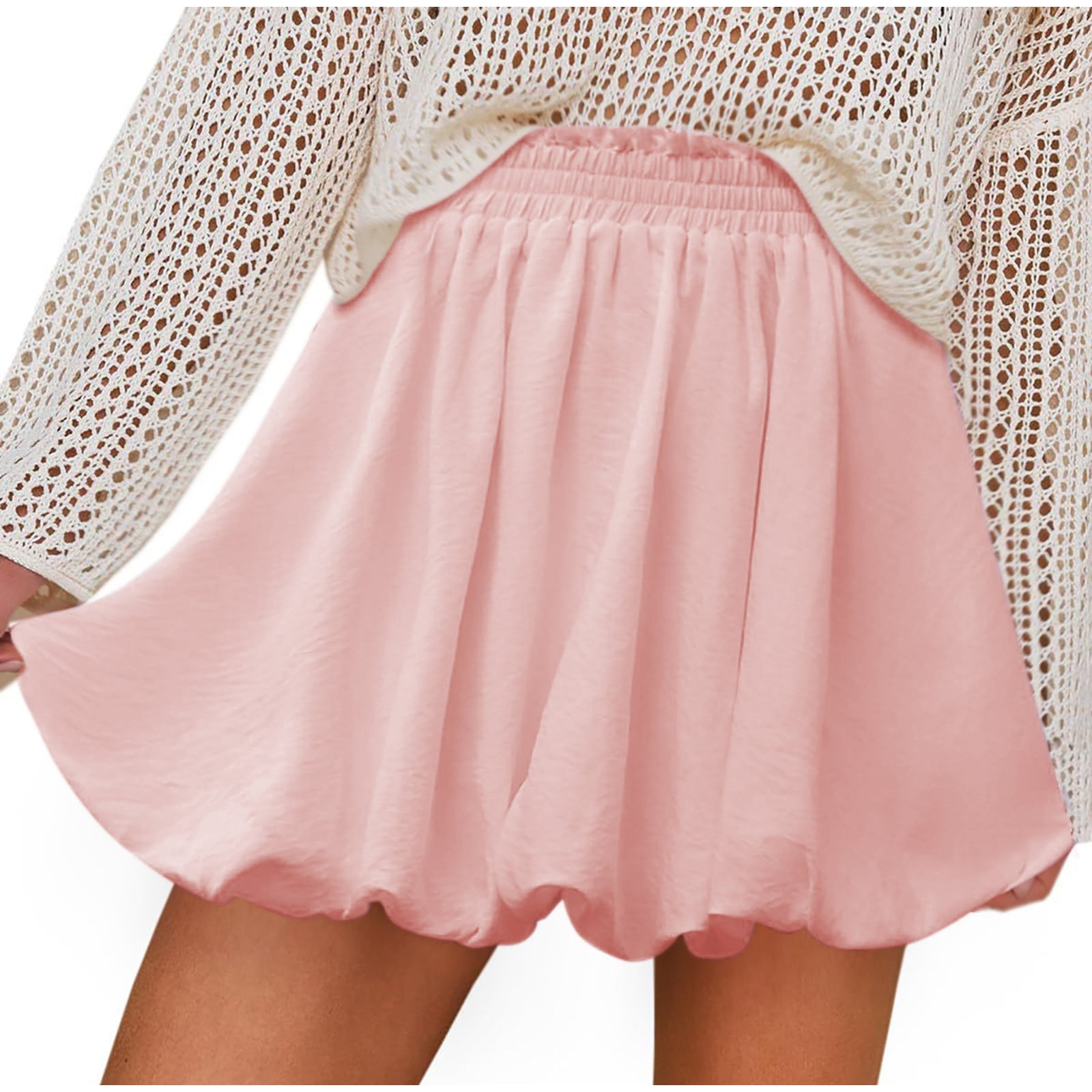 Boho Shorts Skirt for Women Ruffled High Waisted Skirt Casual Mini ...