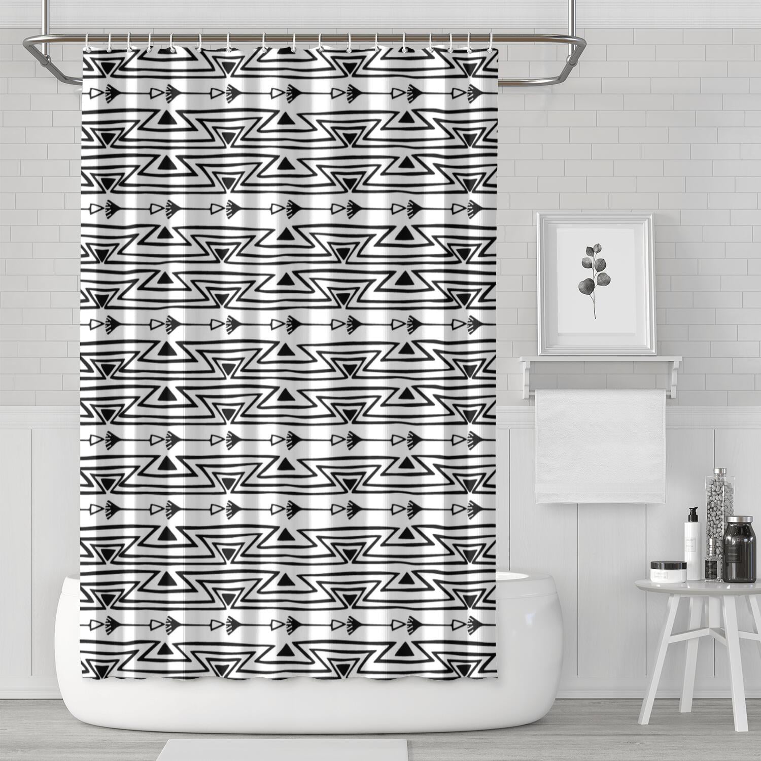Boho Shower Curtain 72x72 Inches Earthy Tribal Pattern Polyester ...