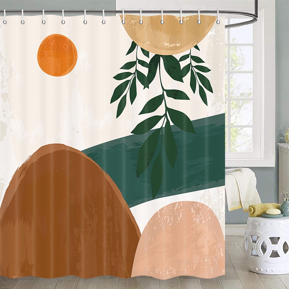 Boho Shower Curtain Abstract Mid Century Modern Shower Curtain