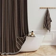 Boho Shower Curtain, Bohemian Linen Fabric Heavy Duty Striped Shower ...