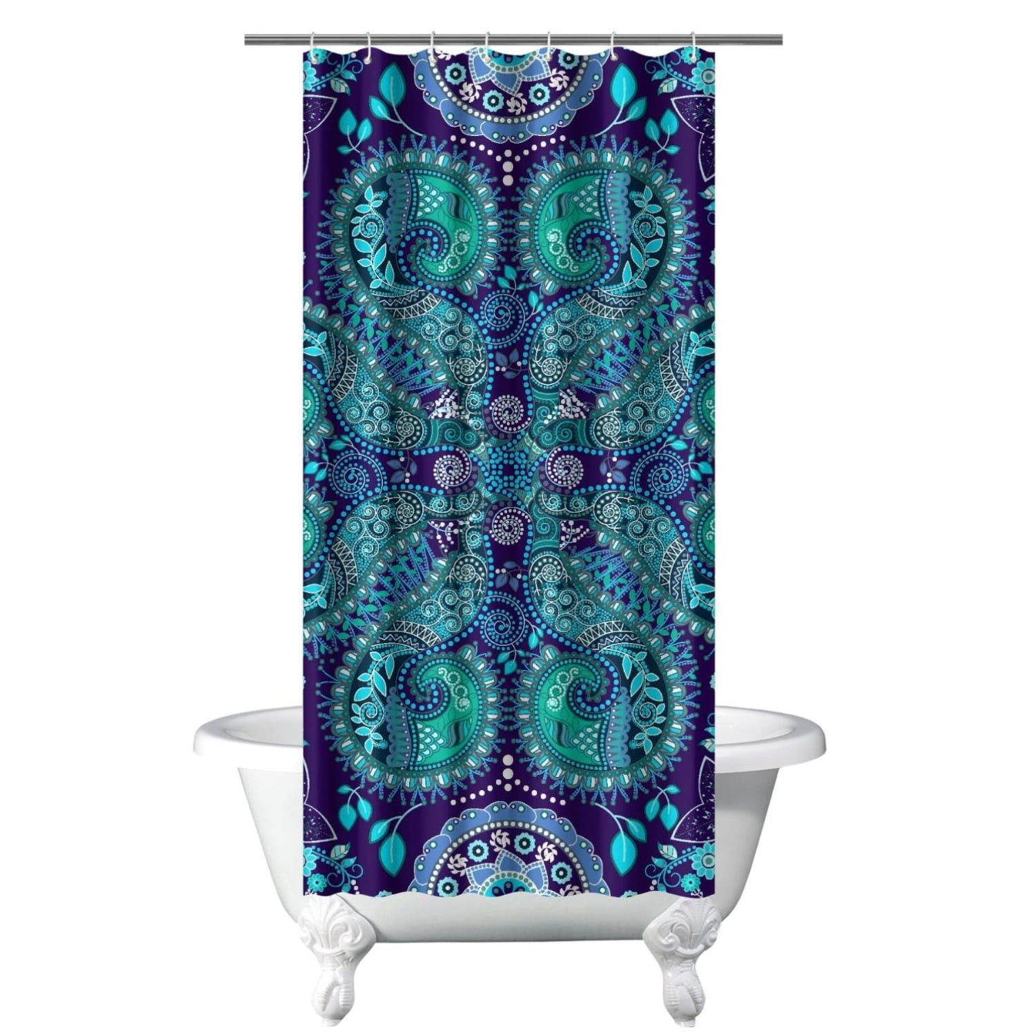 Boho Shower Curtain Ethnic Geometric Art Elegant Bathroom Drapes Quick ...