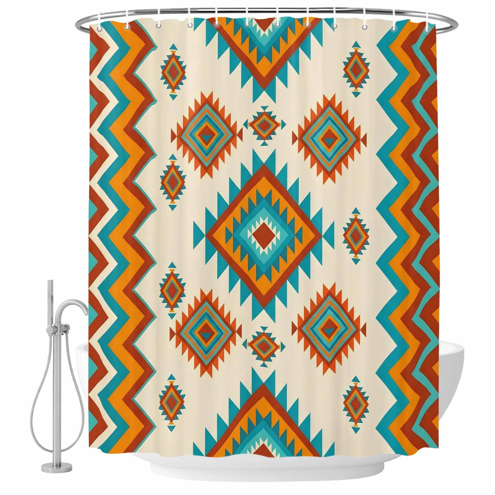 Boho Shower Curtain Set - Extra Long 72" x 96" Washable Bathtub Curtain ...