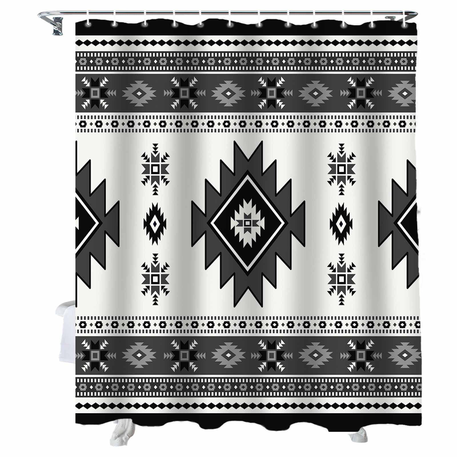 Boho Shower Curtain, Southwest Aztec Pattern Shower Curtains Set with ...