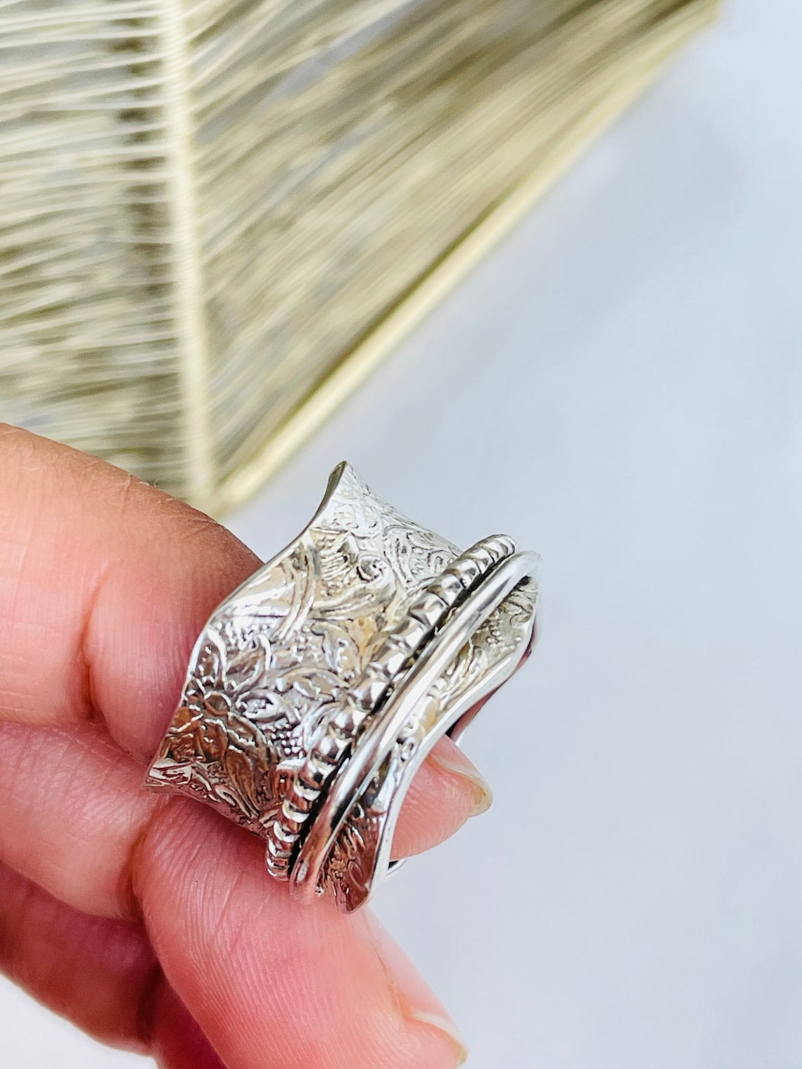 Boho Silver 925 Spinner Ring for Women – Handmade Sterling Silver ...