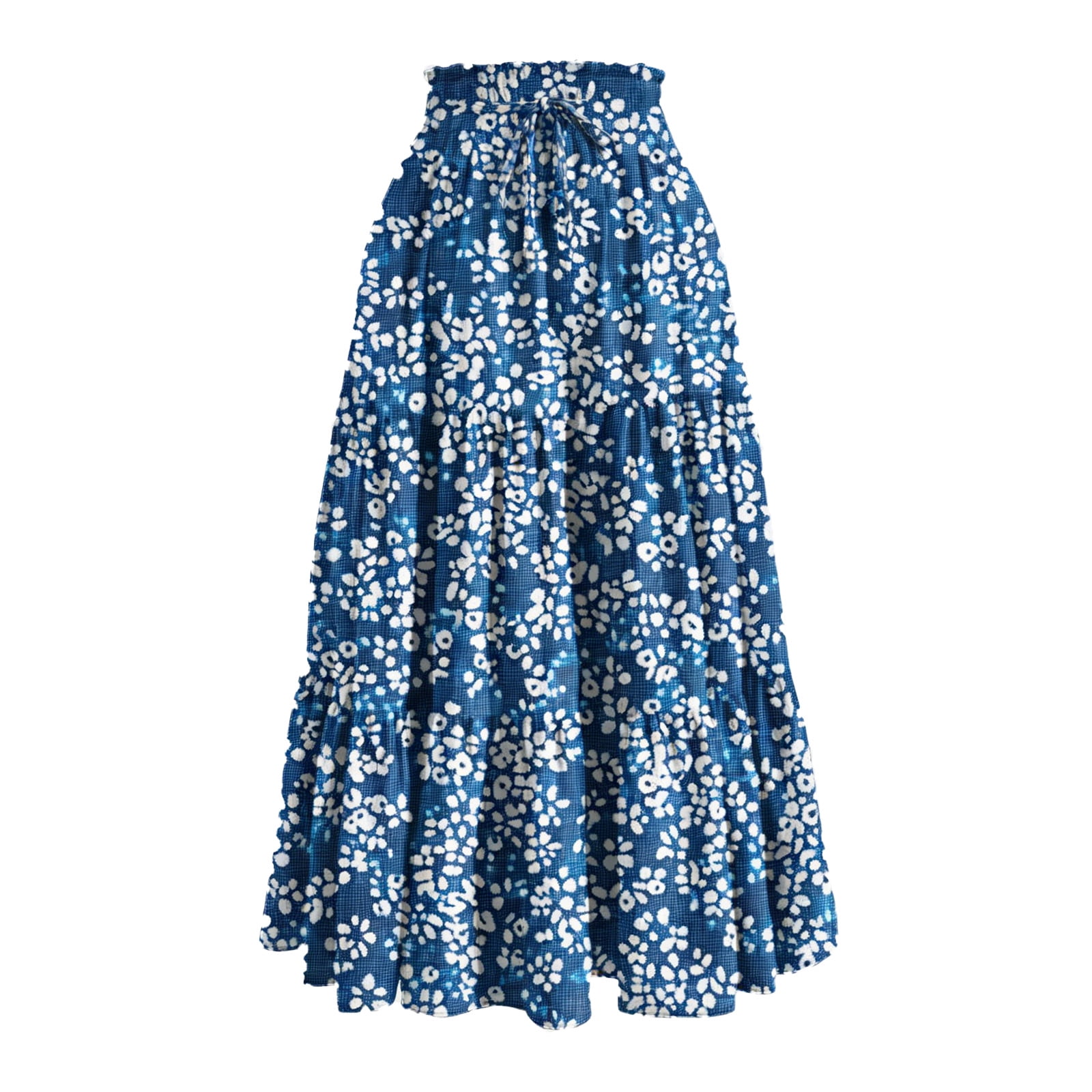 Boho Skirts for Women Summer Trendy Floral Flowy Maxi Skirt Elastic ...