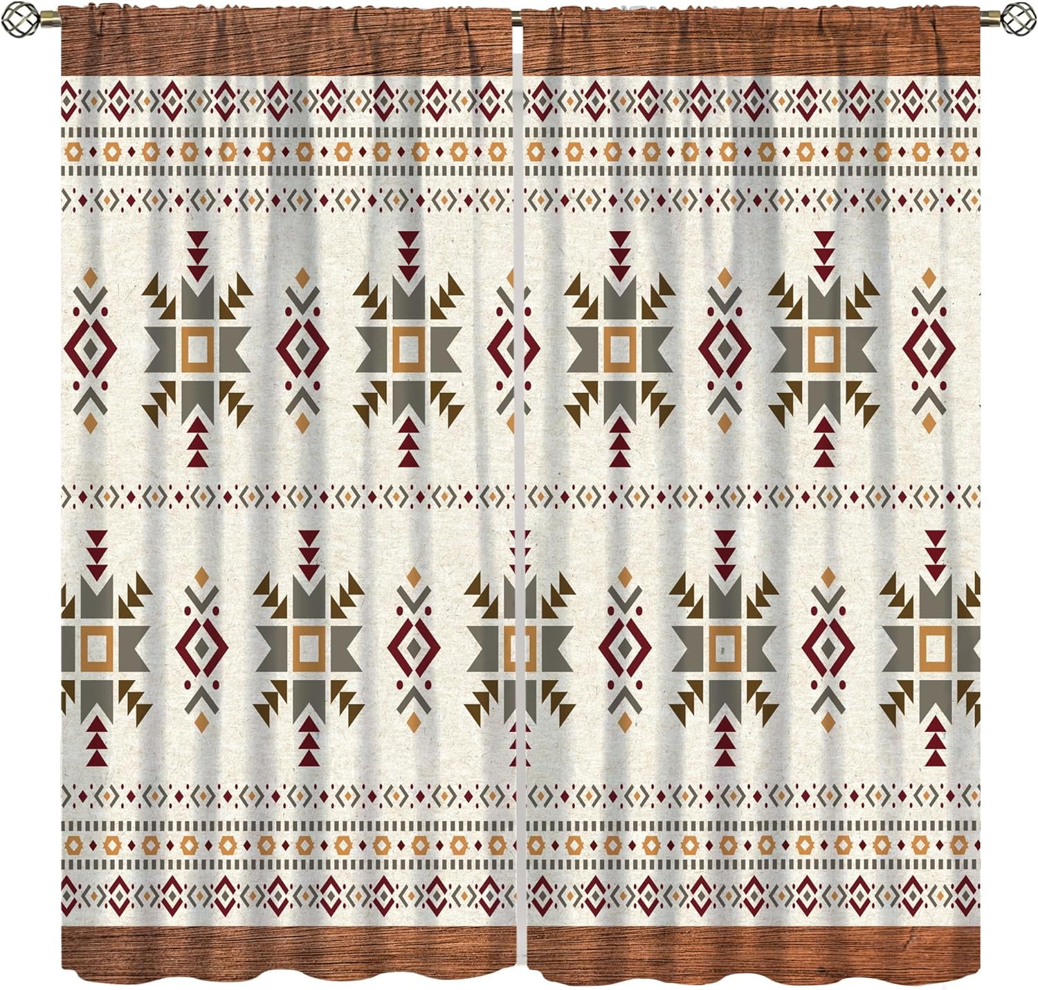 Boho Skull Curtains for Bedroom, Southwestern Ethnic Aztec Window ...