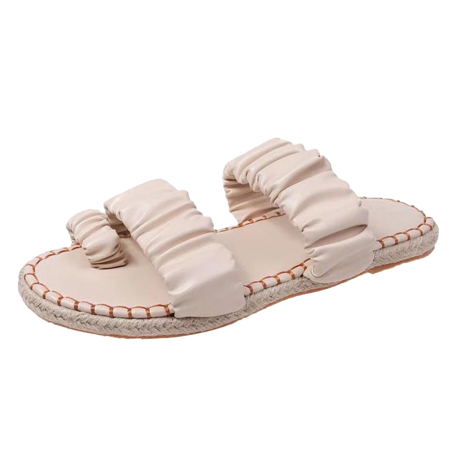 Boho Slide Sandals for Women Girls Dressy Low Wedge Sandal Casual Open ...