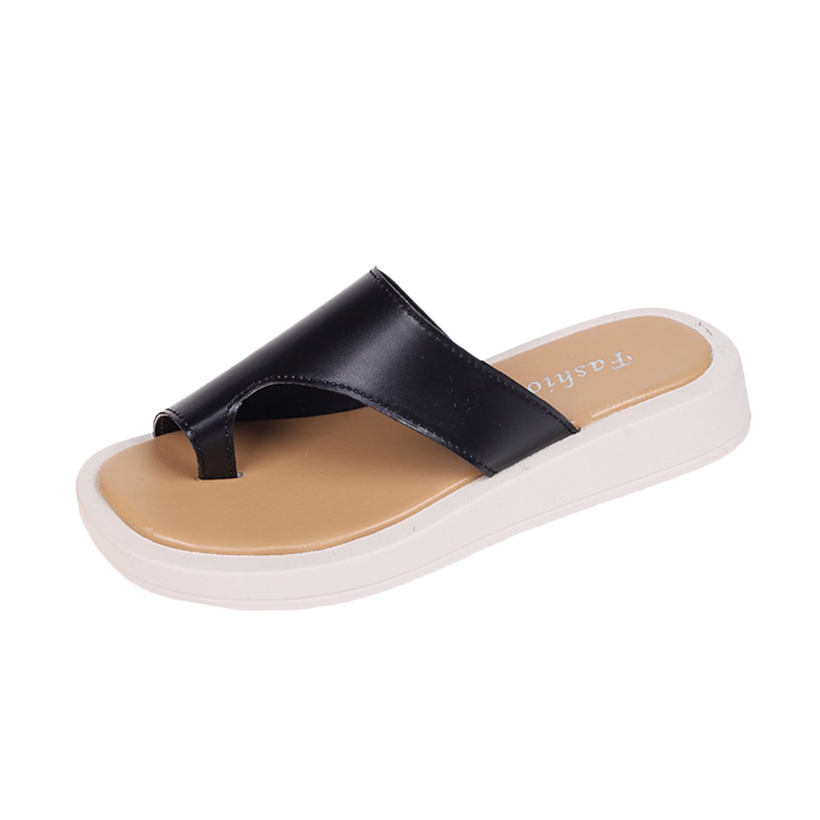 Boho Slide Sandals for Women Girls Dressy Low Wedge Thong Sandals ...