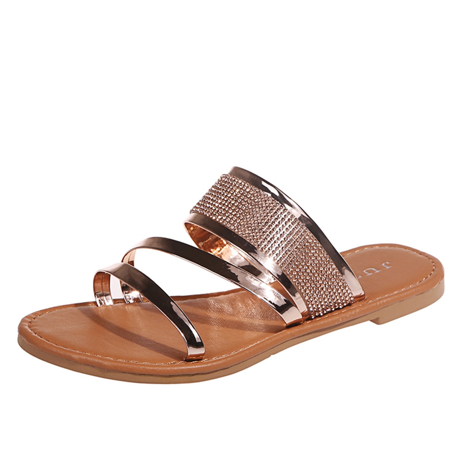 Boho Slide Sandals for Women Girls Dressy Low Wedge Thong Sandals ...