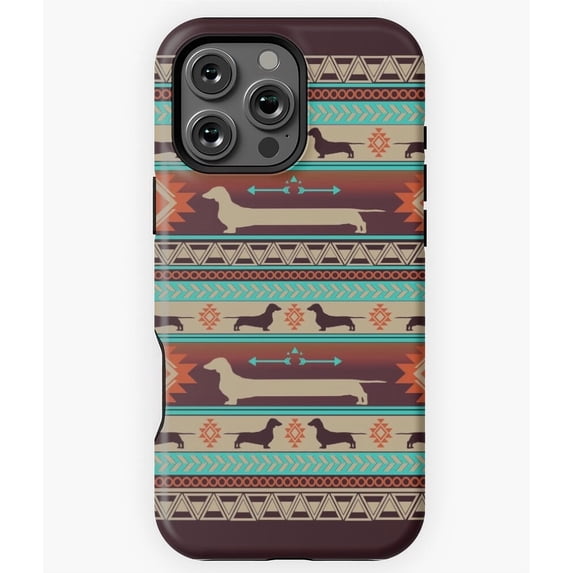 Boho Smooth Dachshund Sunset Case for iPhone 17 16 15 14 13 12 11 Pro ...
