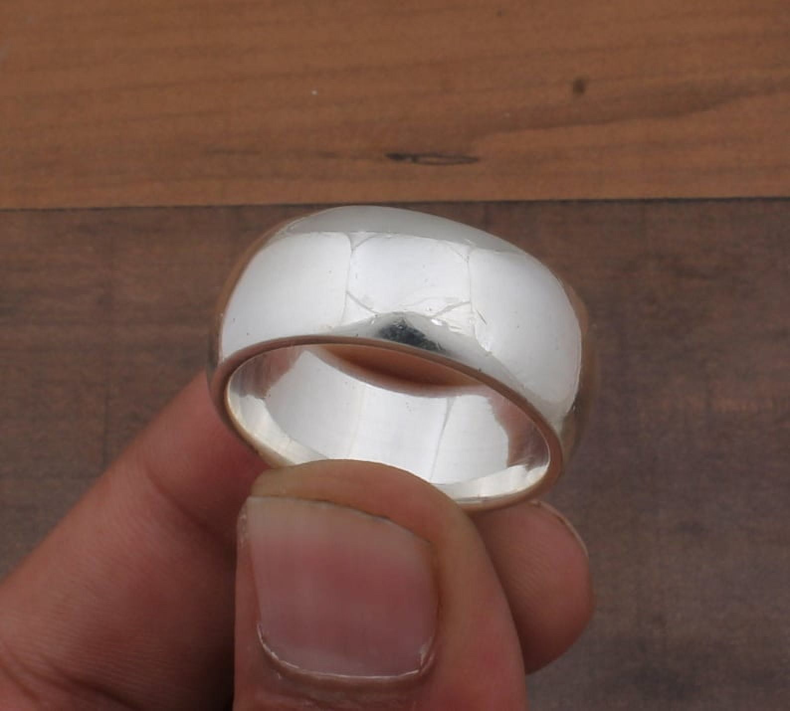 Boho Smooth Plain Sterling Silver With 925 Stamped Purity Band Ring For ...