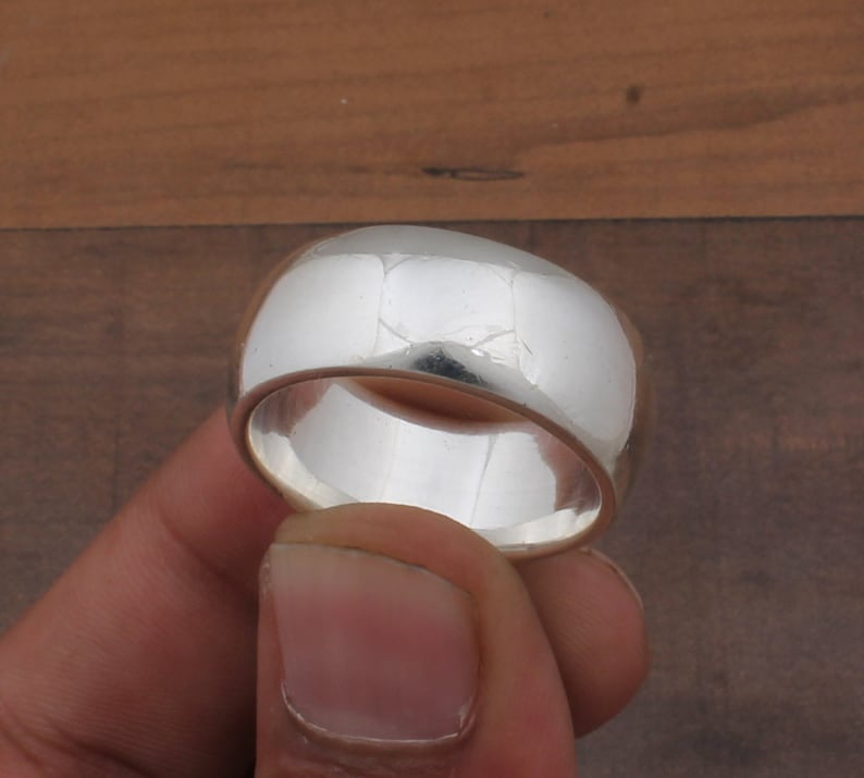 Boho Smooth Plain Sterling Silver With 925 Stamped Purity Band Ring For ...