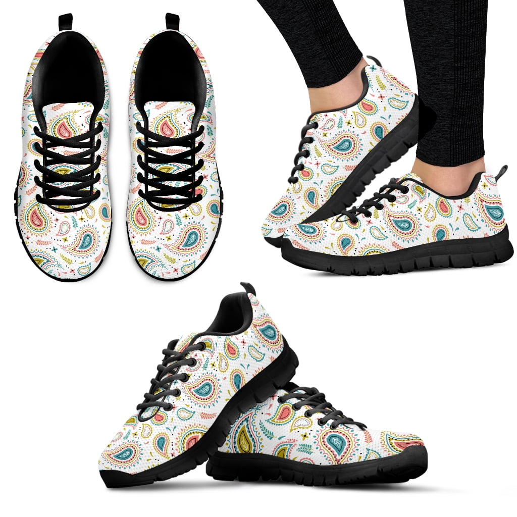 Boho Sneakers For Women Boho Floral Print White Soft Sole Sneakers ...